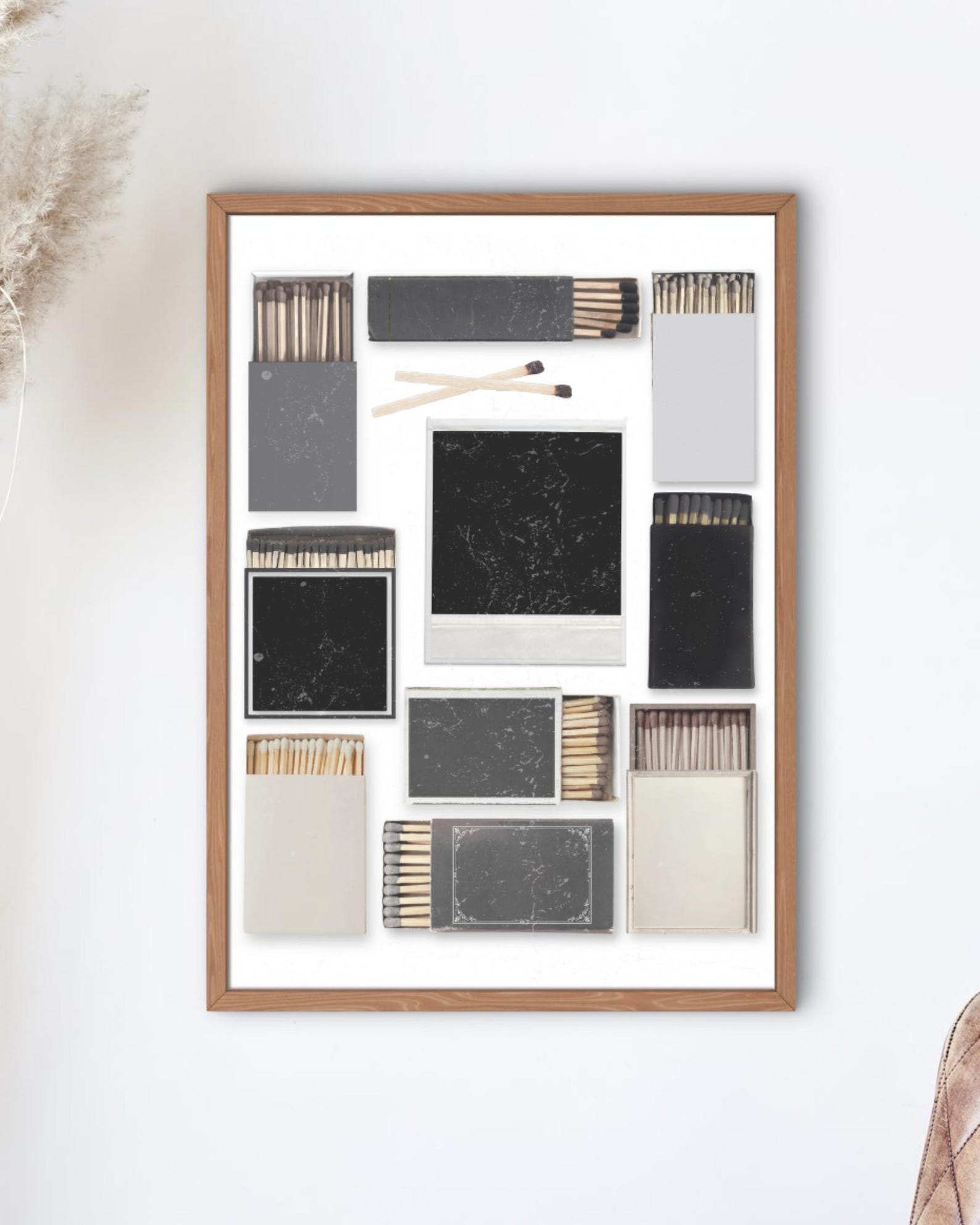 Two Black Vintage Blank Matchbox Templates | Digital Download - Etsy