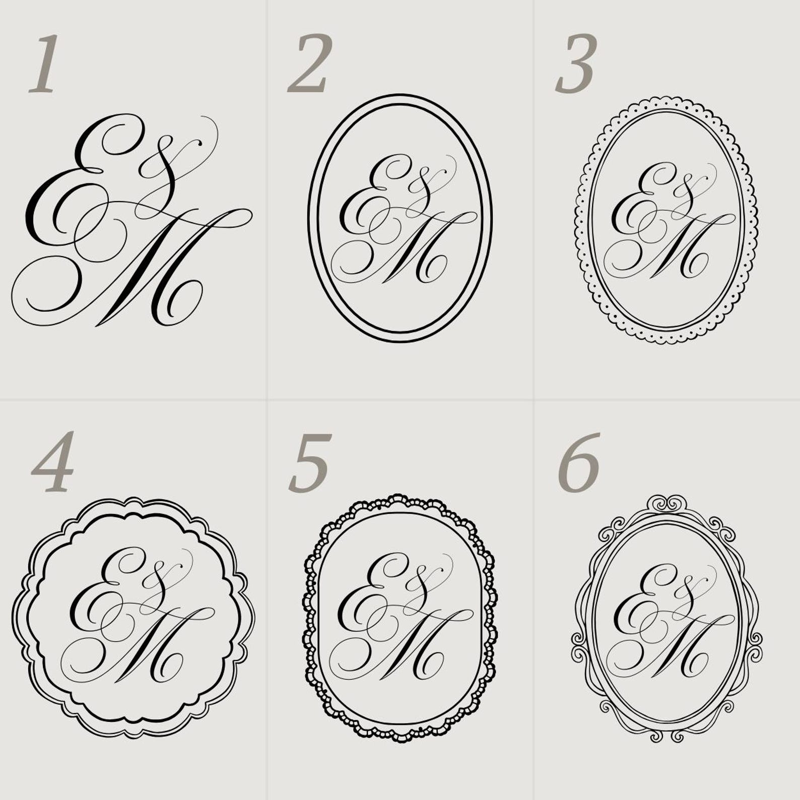 Vintage Monogram Crest Logo | Custom Wedding Initials PNG | Minimalist ...