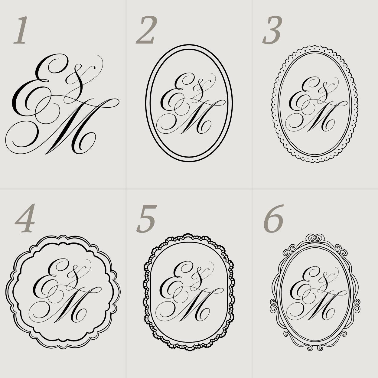 Vintage Monogram Crest Logo | Custom Wedding Initials PNG | Minimalist ...