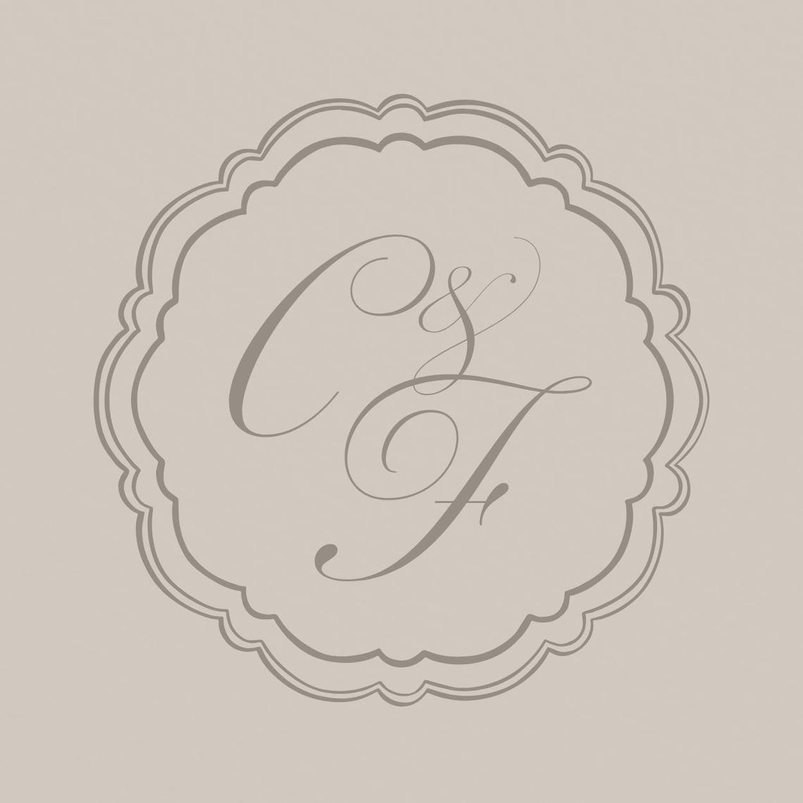 Vintage Monogram Crest Logo | Custom Wedding Initials PNG | Minimalist ...