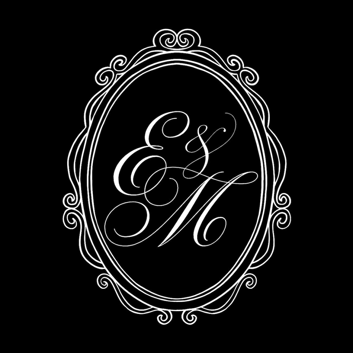 Vintage Monogram Crest Logo | Custom Wedding Initials PNG | Minimalist ...