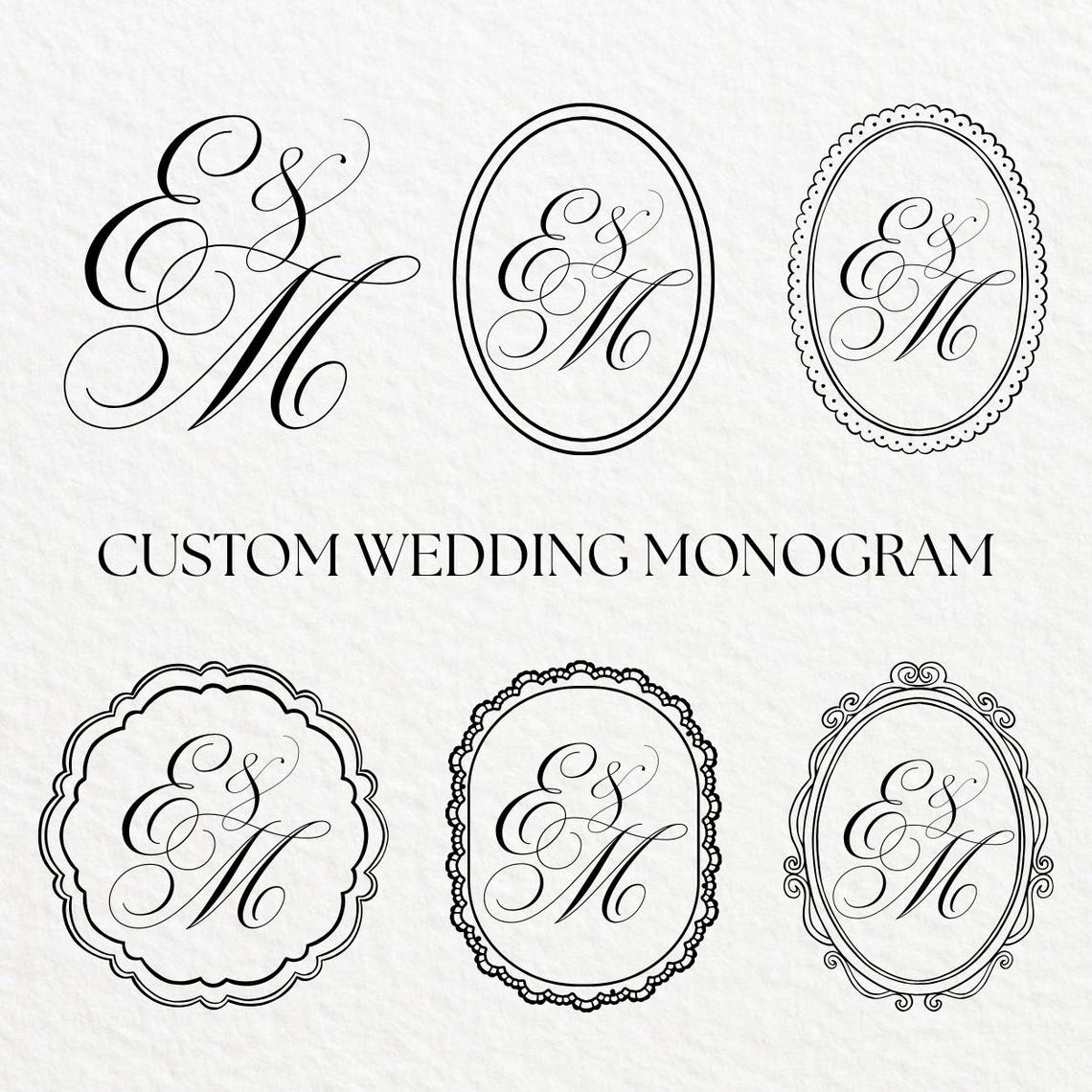Vintage Monogram Crest Logo | Custom Wedding Initials PNG | Minimalist ...
