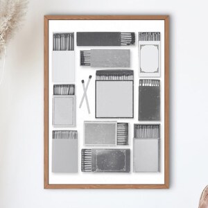 Two Black Vintage Blank Matchbox Templates | Digital Download - Etsy