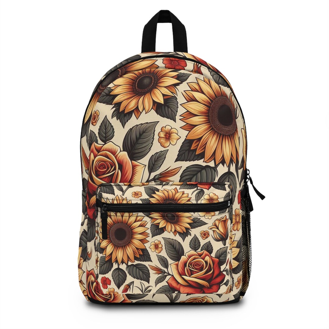 Sunflower and Rose Backpack, Cute Backpack, Gift for Her, Mother's Day ...