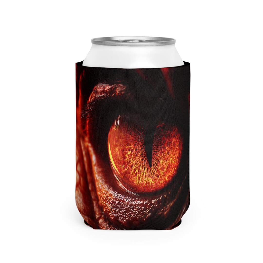 Dinosaur Eye Can Cooler | Fiery Theropod Eye Beverage Sleeve - Etsy