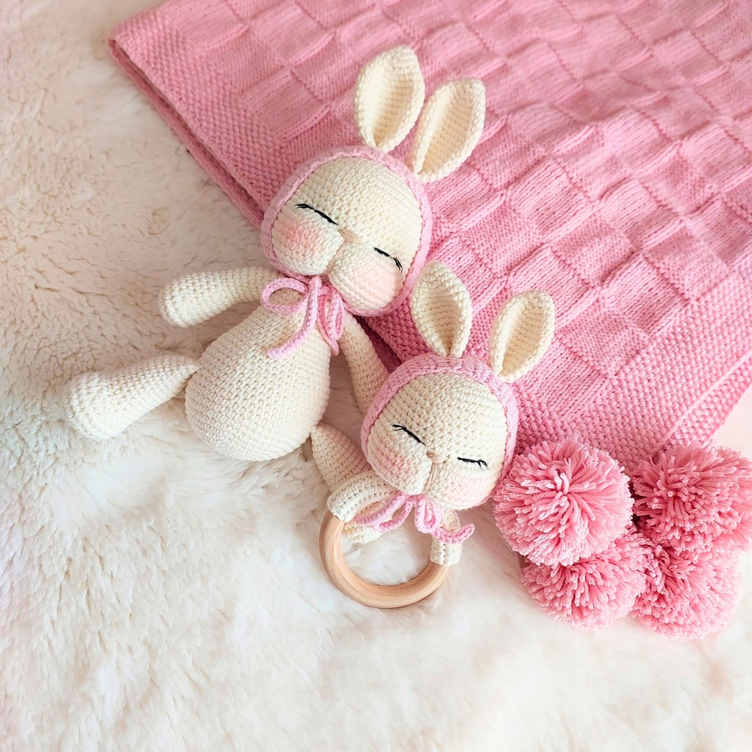 Crochet Bunny Handmade Stuffed Rabbit for Baby Personalized Newborn ...