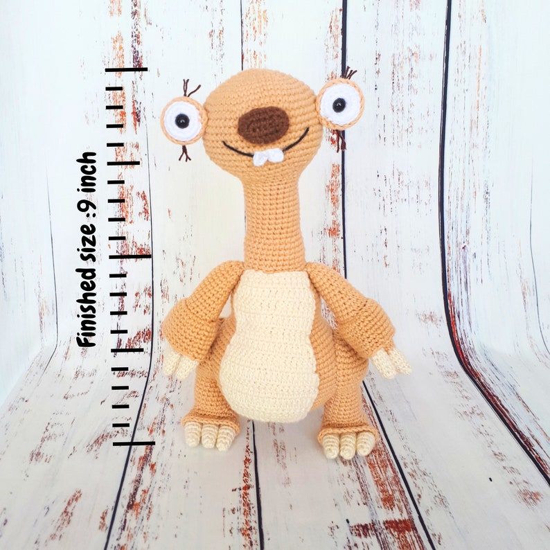 Create Your Own Sid Crochet- Ice Age English Pattern - Handcrafted Toy ...