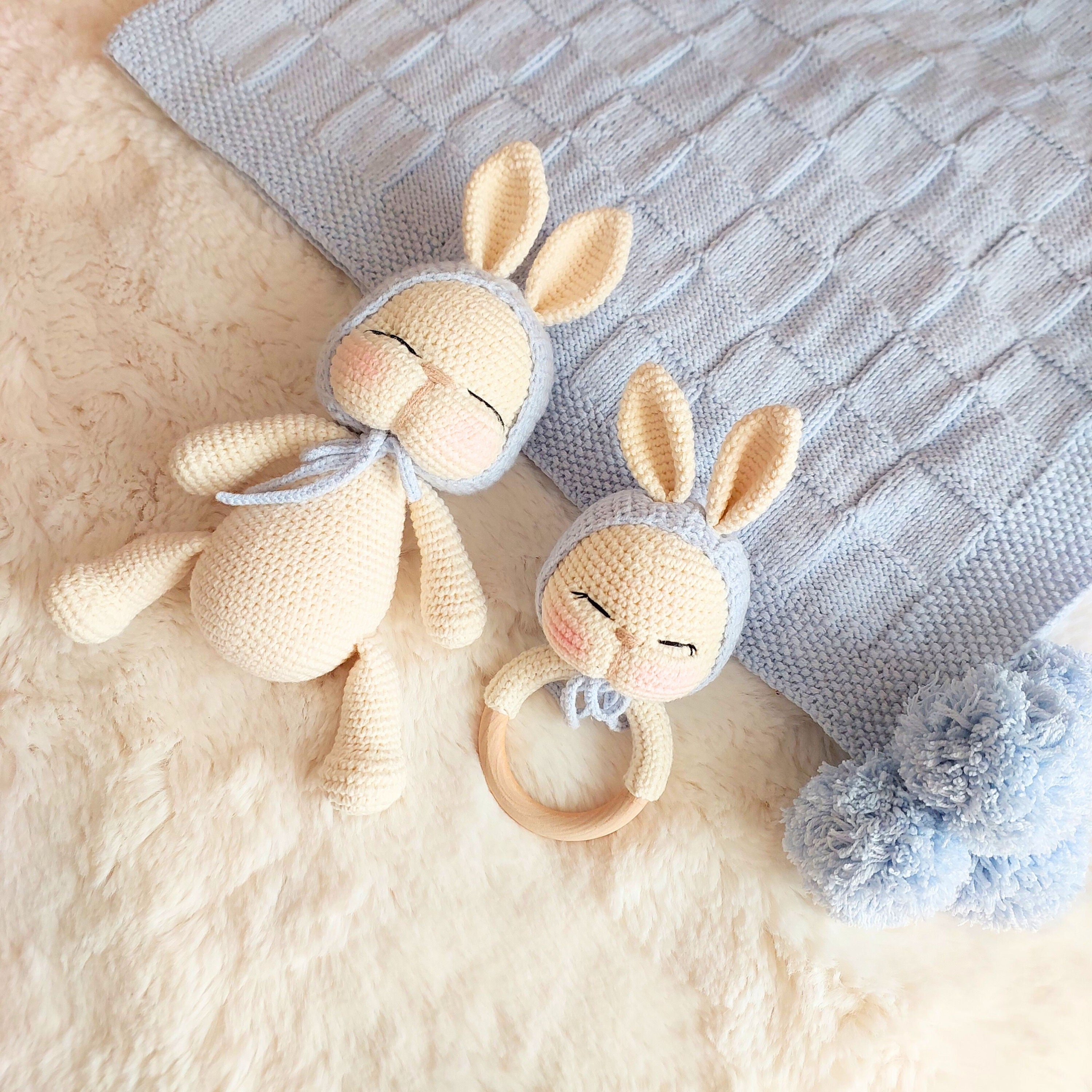 Crochet Bunny Handmade Stuffed Rabbit for Baby Personalized Newborn ...