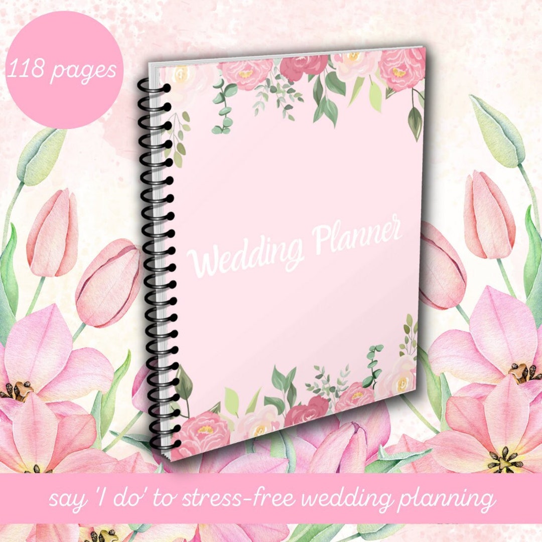 Pink Floral Digital Wedding Planner Elegant Bridal Organizer, Printable ...