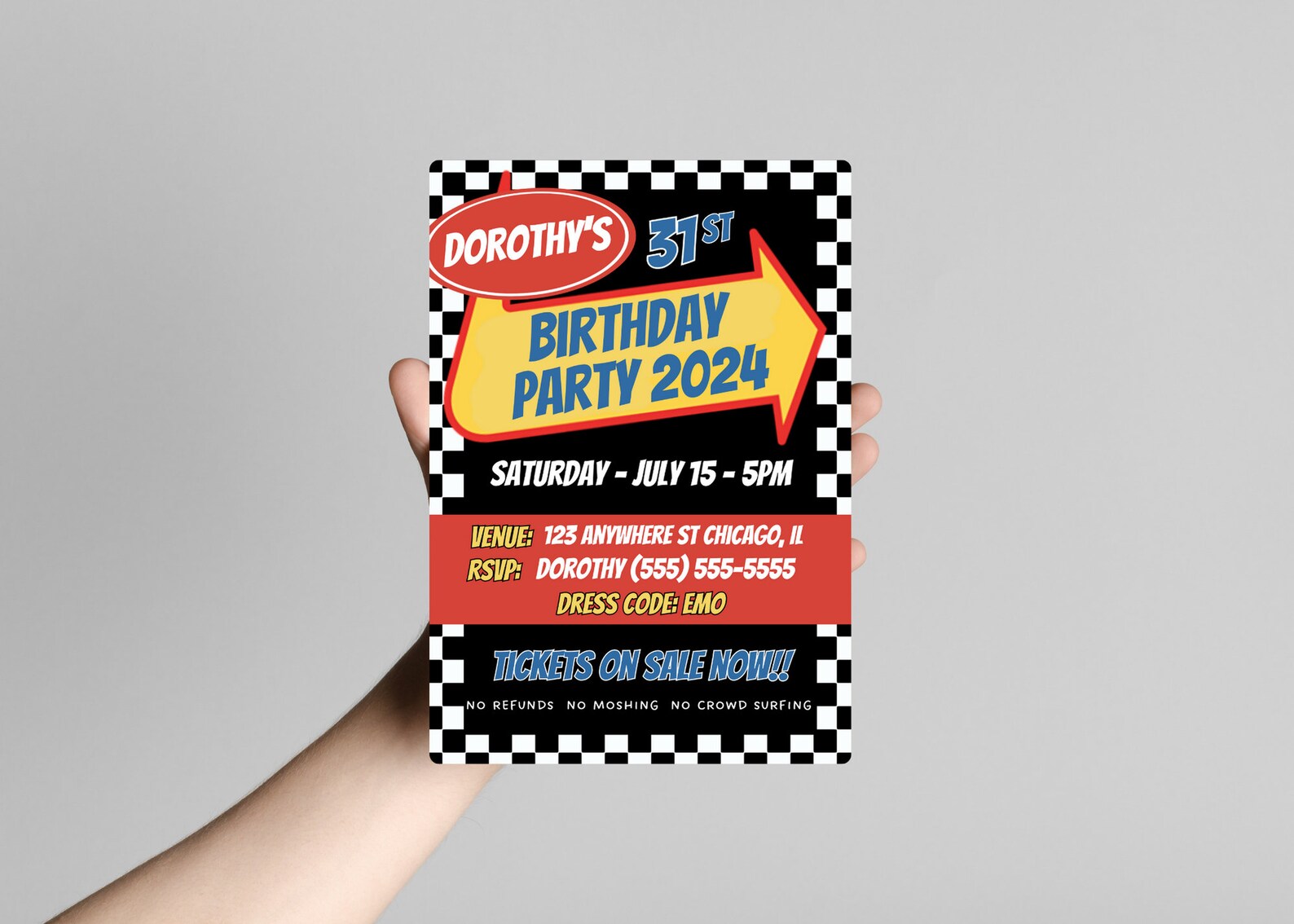 Warped Tour, Punk Rock Invite, Invitation, Birthday, Editable Template ...