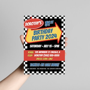 Warped Tour, Punk Rock Invite, Invitation, Birthday, Editable Template ...
