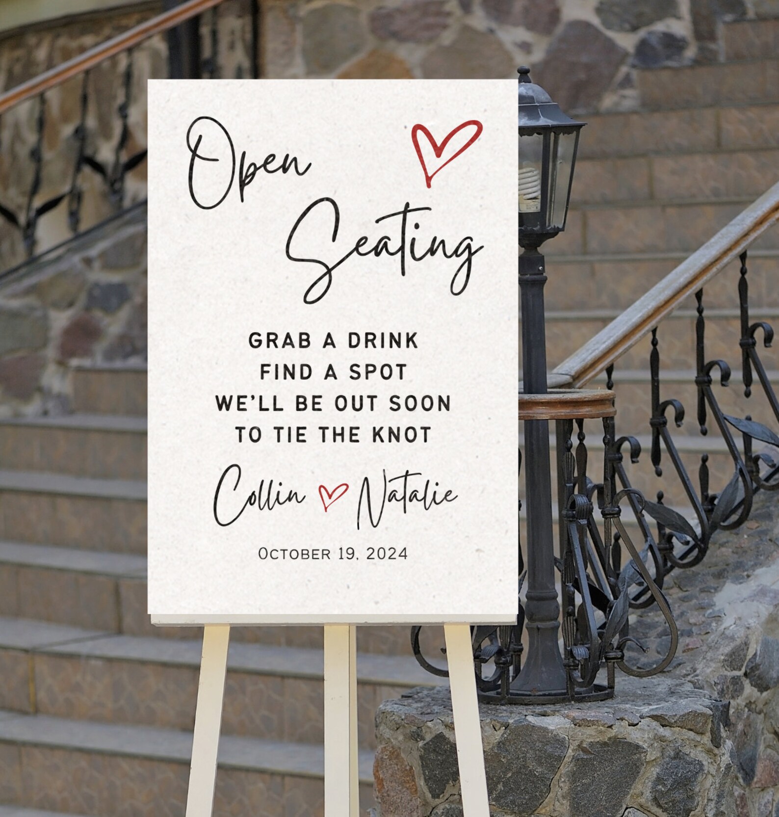 Open Seating Sign, Wedding Seating Sign, Minimalist Wedding Sign ...