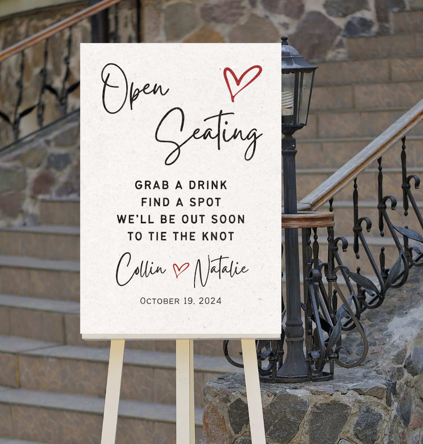 Open Seating Sign, Wedding Seating Sign, Minimalist Wedding Sign ...