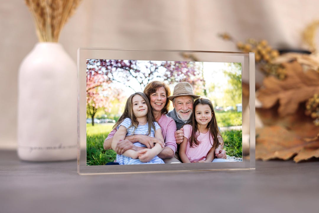Personalized Acrylic Photo Frame Block for Grandparents Custom ...