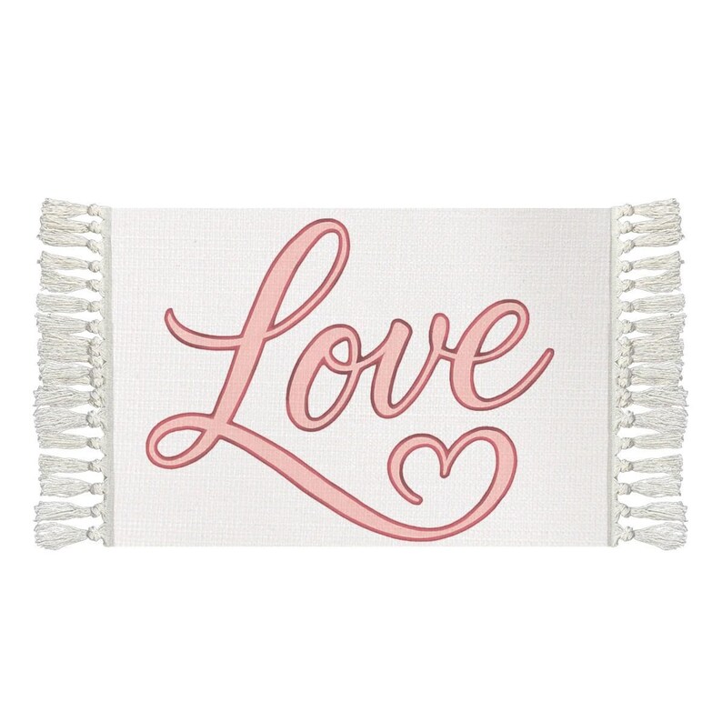 Love Joy Love Coffee Table Mat Placemat With Tassels - Etsy