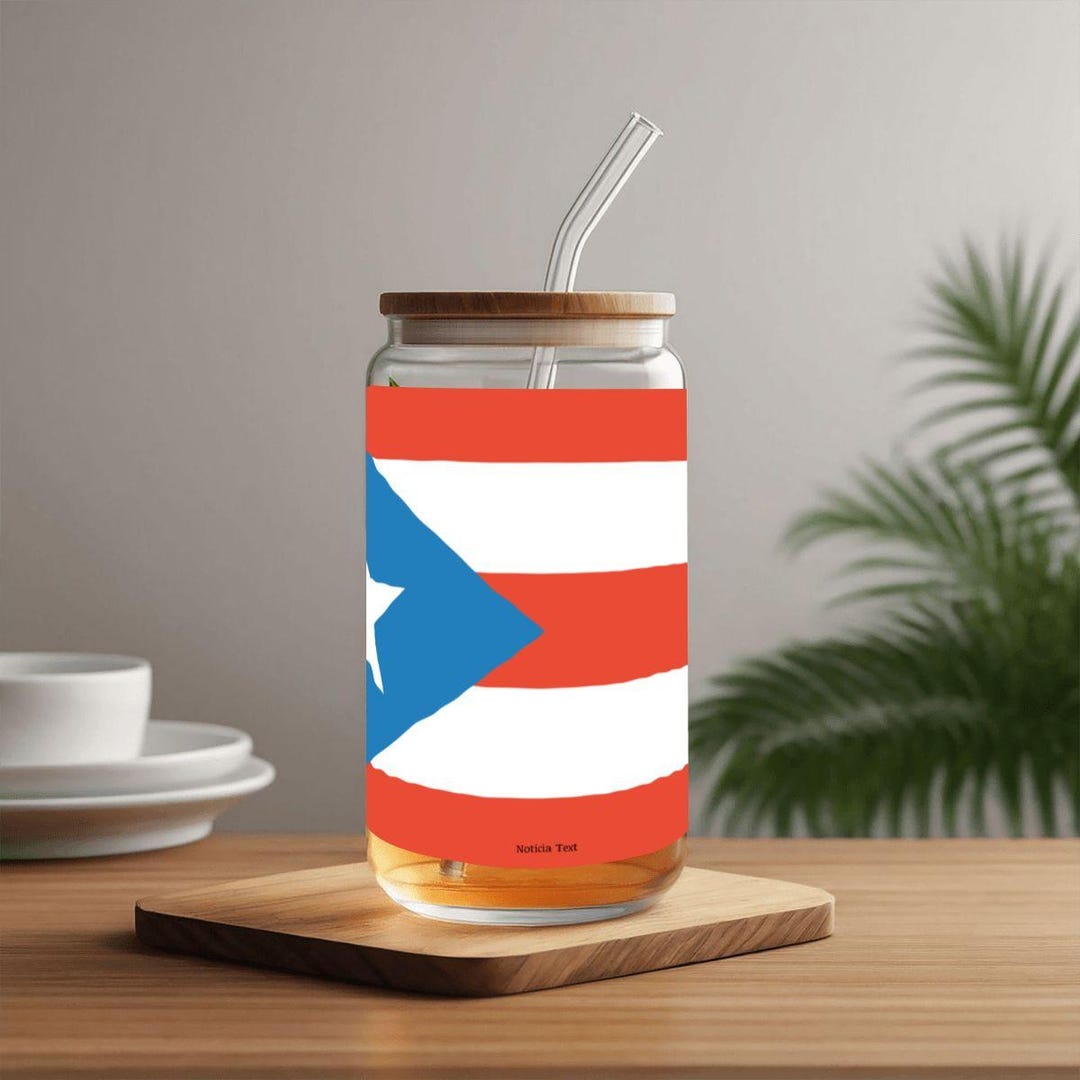Love Joy Viva Puerto Rico! Glass Tumbler With Straw & Bamboo Lid (16oz ...