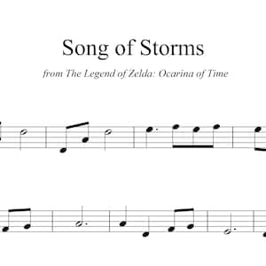 Song of Storms - Legend of Zelda Sheet Music, INSTANT DOWNLOAD, Pdf ...