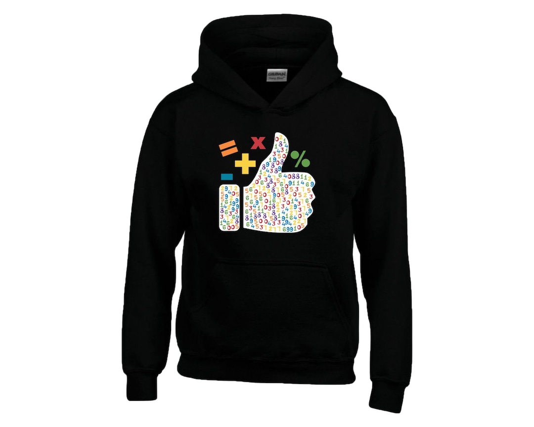 Maths Day Hoodie, Numbers, Thumbs Up, Symbols Hoody, School Party ...