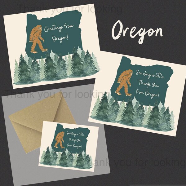 Oregon Thank You Cards - Etsy