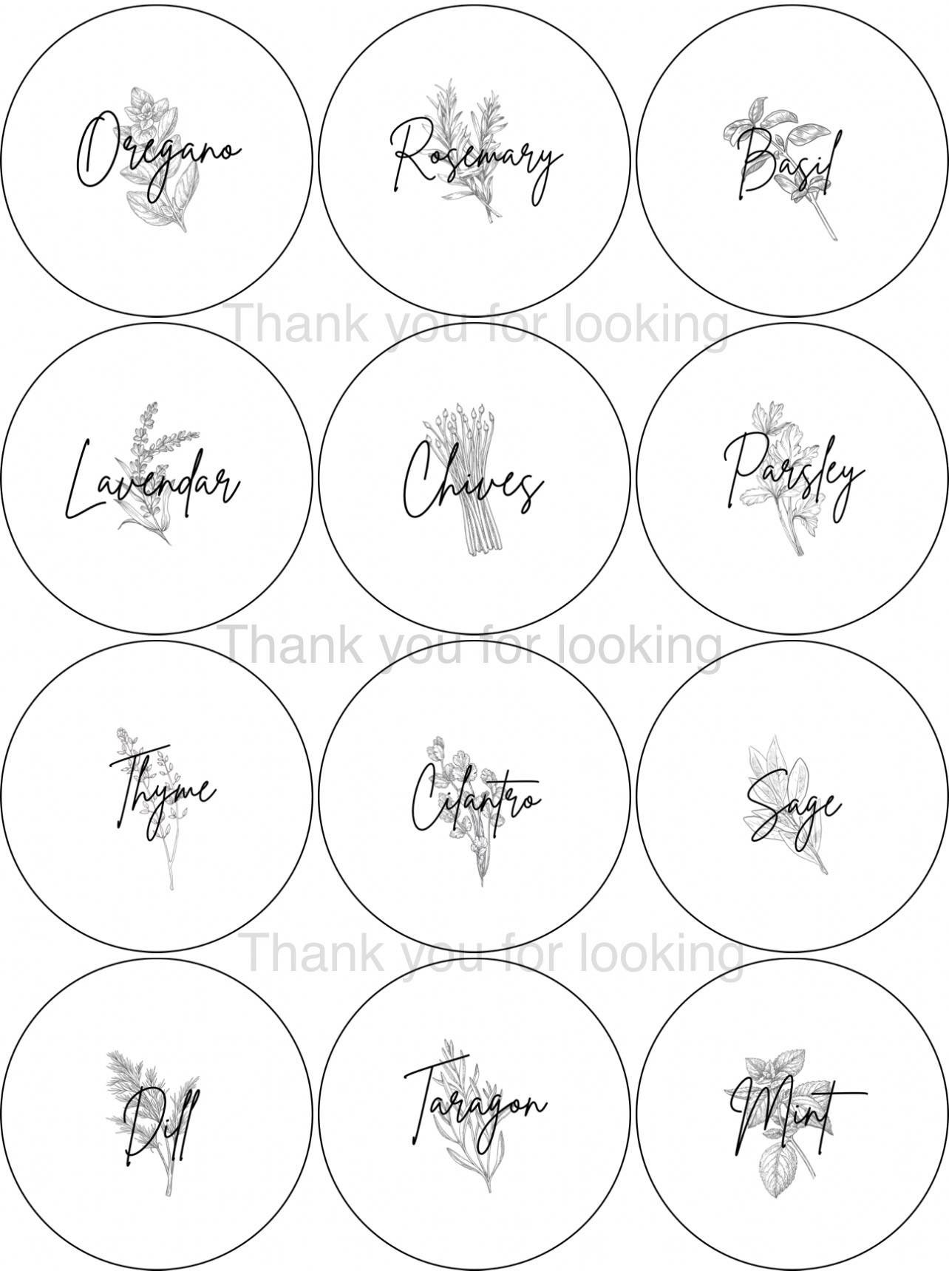 Herb Labels Gardening Labels Printable Labels for Pots or Garden Stakes ...