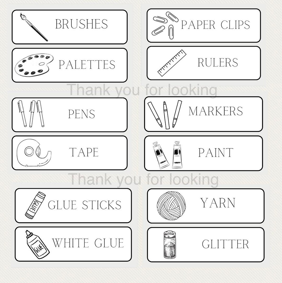 Classroom Labels Office Labels Craft Room Labels Materials Labels ...