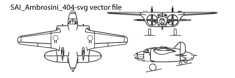 SAI Ambrosini 404 Svg Vector File, Black White, Helicopter, Jet, Line ...