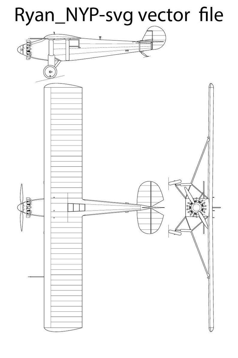 Ryan NYP Svg Vector File, Black White, Helicopter, Jet, Line Art ...
