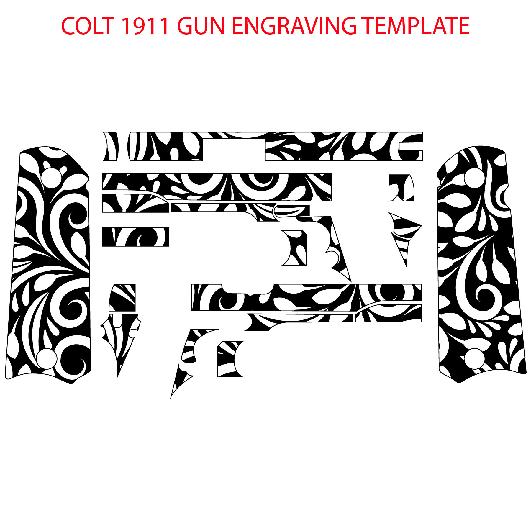 Colt 1911 Engraving Design Badge, SVG, Vector, DXF, CNC, Cricut, Svg ...