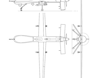 Predator MQ 1B Svg Vector File, Outlines, Line Art, Laser, Helicopter ...