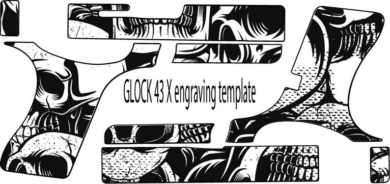 Yoda Glock 43 X Engraving Template Badge, SVG, Vector, DXF, CNC, Cricut ...