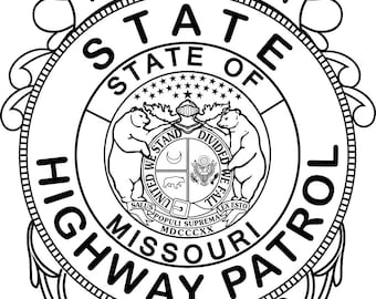 Cedar Park Police Officer Vector Badge With Eagle Black White Outline CNC Cut, Laser Cutting ...