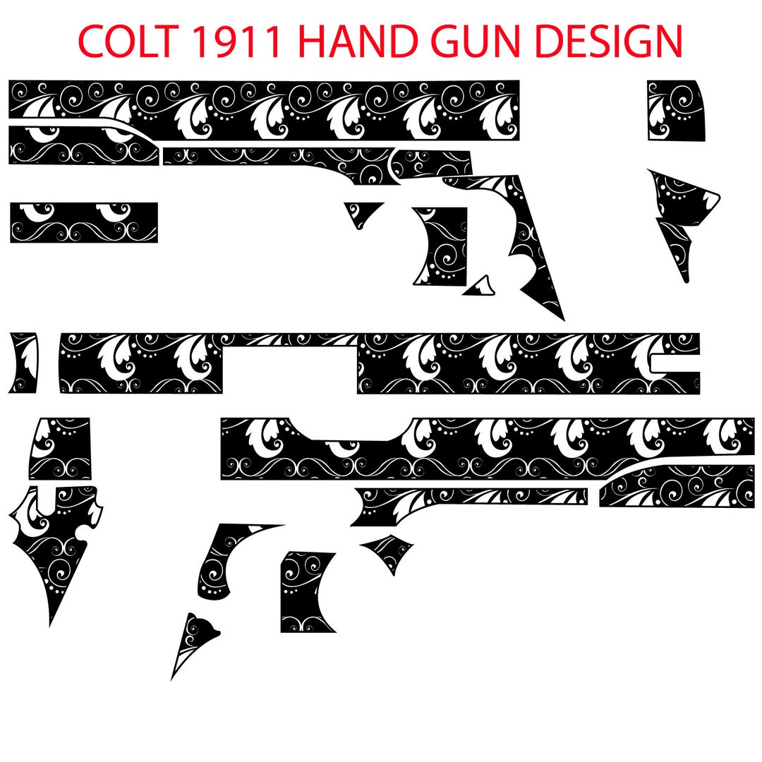 Colt 1911 Engraving Design Badge, SVG, Vector, DXF, CNC, Cricut, Svg ...