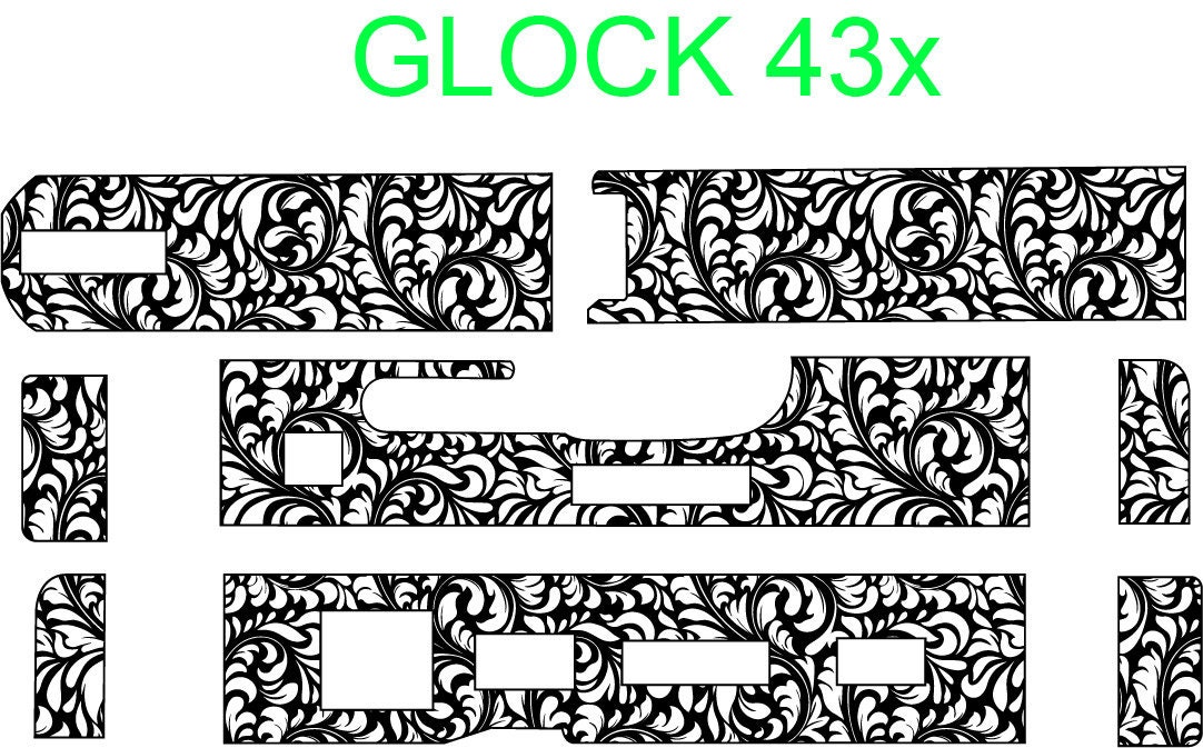 G 43 X Flowral Engraving Badge, SVG, Vector, DXF, CNC, Cricut, Svg ...