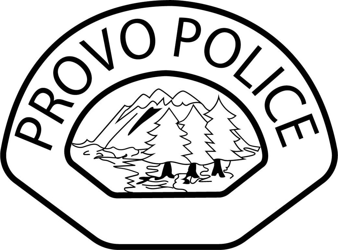 USA UTAH Provo Police Patch Vector File Badge, Black White, Svg, Outline, Cnc Cut, Laser Cut ...