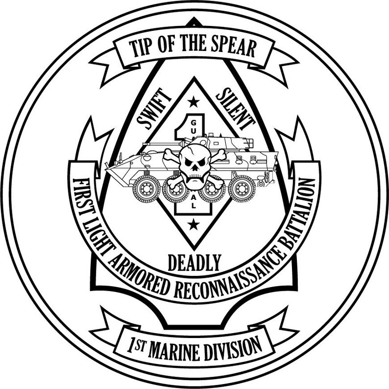 1st LAR USMC Light Armored Reconnaissance Battalion Svg Insignia Vector ...