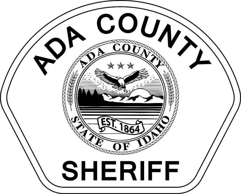 ADA County Sheriff SVG Badge Vector File Black White Outline State of ...