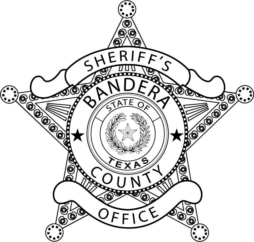 Bandera County Sheriffs Office Law Enforcement Badge, Black White, Svg, Outline, Cnc Cut, Laser ...
