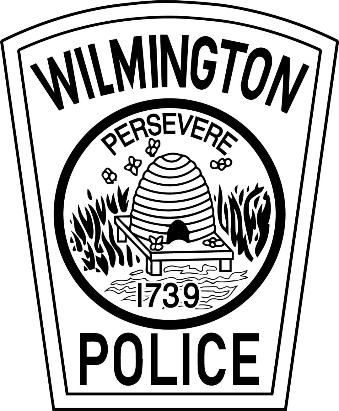 Wilmington North Carolina Police Department Patch Badge, Black White ...