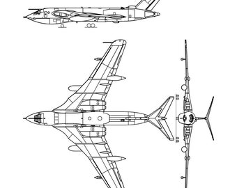 Boeing B 52 Stratofortress 3 View Svg Vector File, Black White ...
