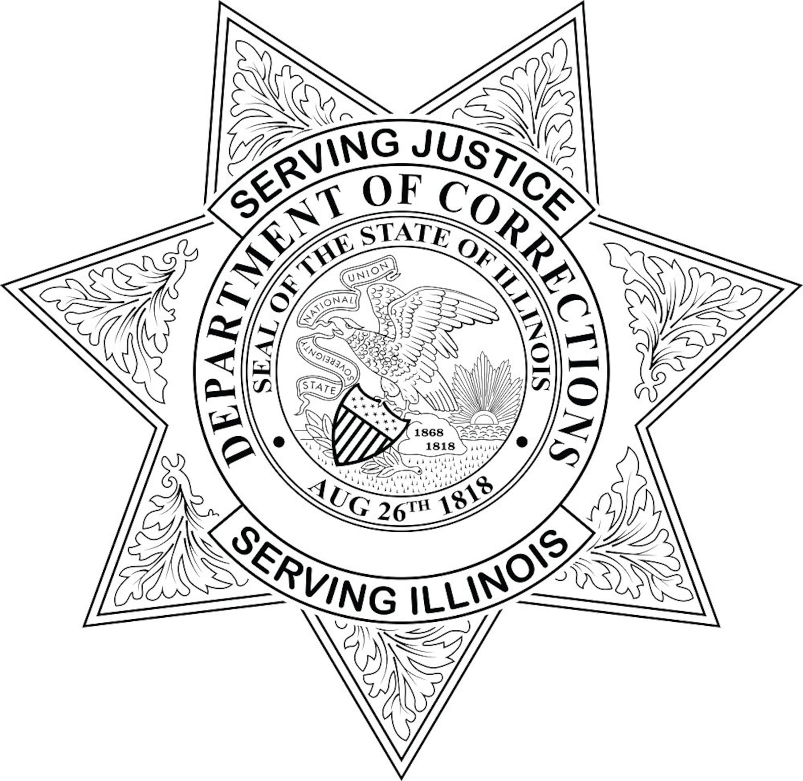 Corrections Badge Vector Illinois State Badge, Svg, Vector, Dxf, Cnc, Cricut, Laser Cut ...