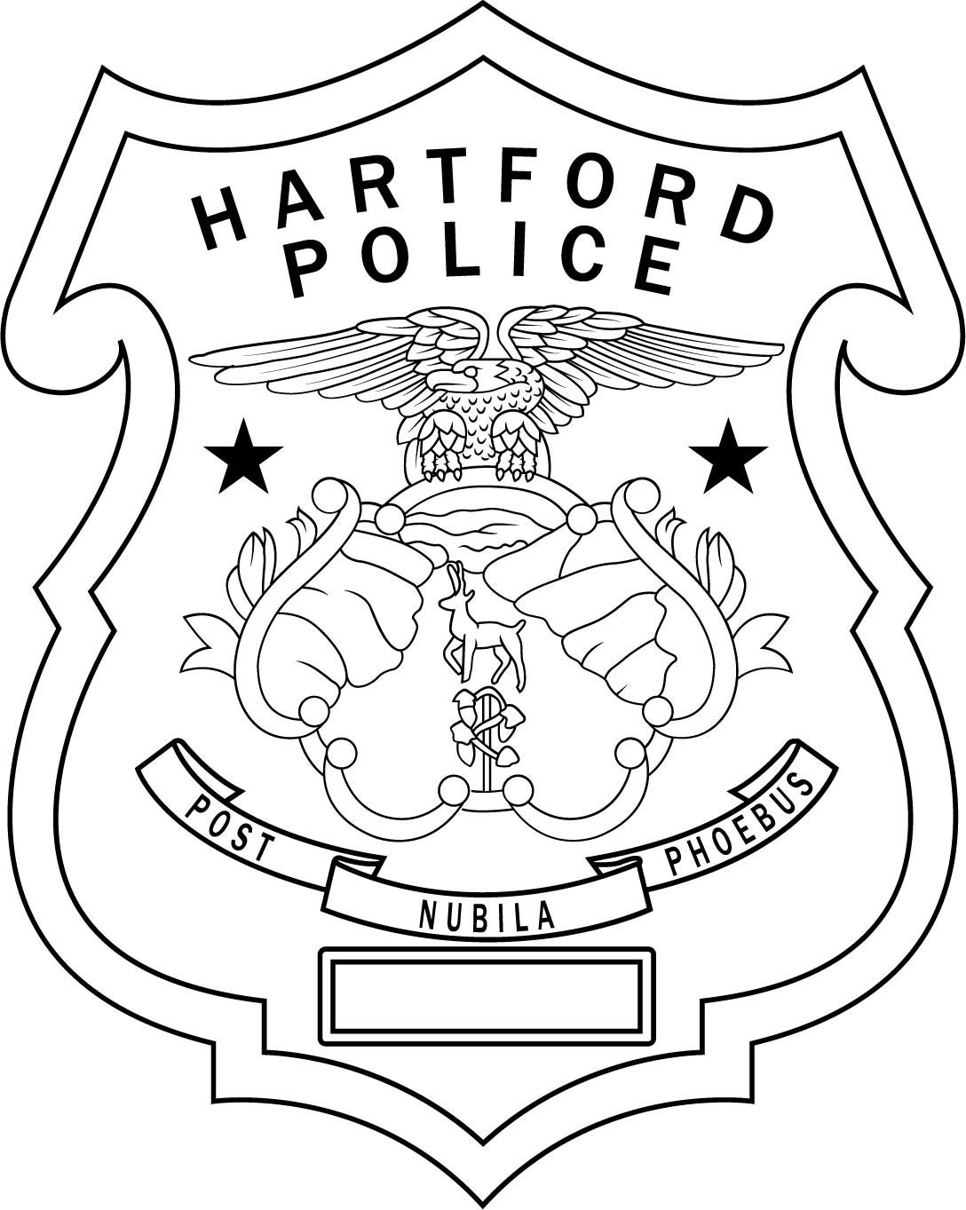 Hartford Police Patch Vector File Eagle, Badge, Black White, Svg ...