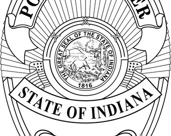 Indiana State Police Officer Svg Badge Vector Without Number Custom ...