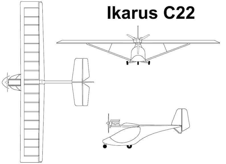Ikarus C22 Svg Vector File, Black White, Helicopter, Jet, Line Art ...