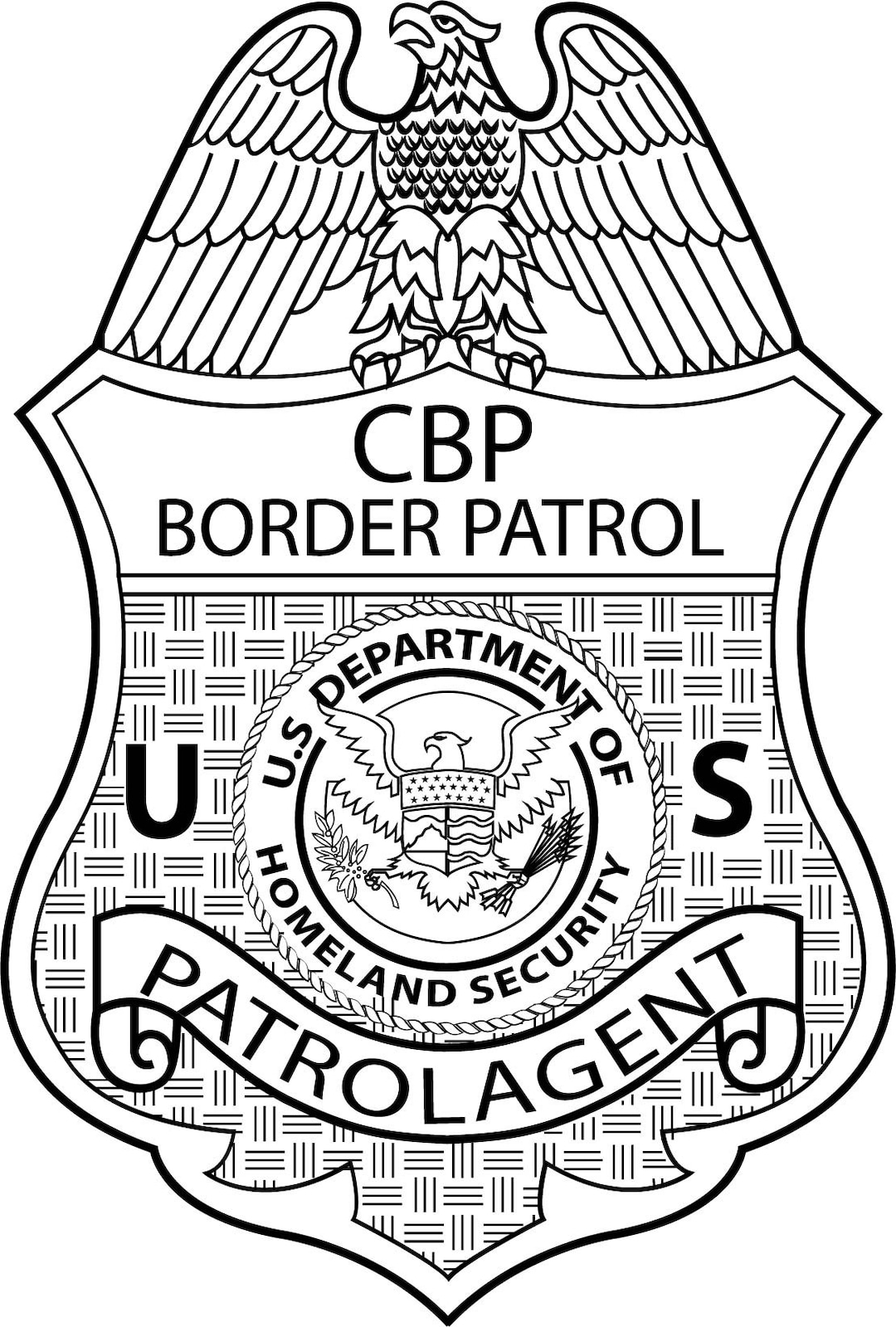 United States Customs and Border Patrol Vector File Badge Black White ...