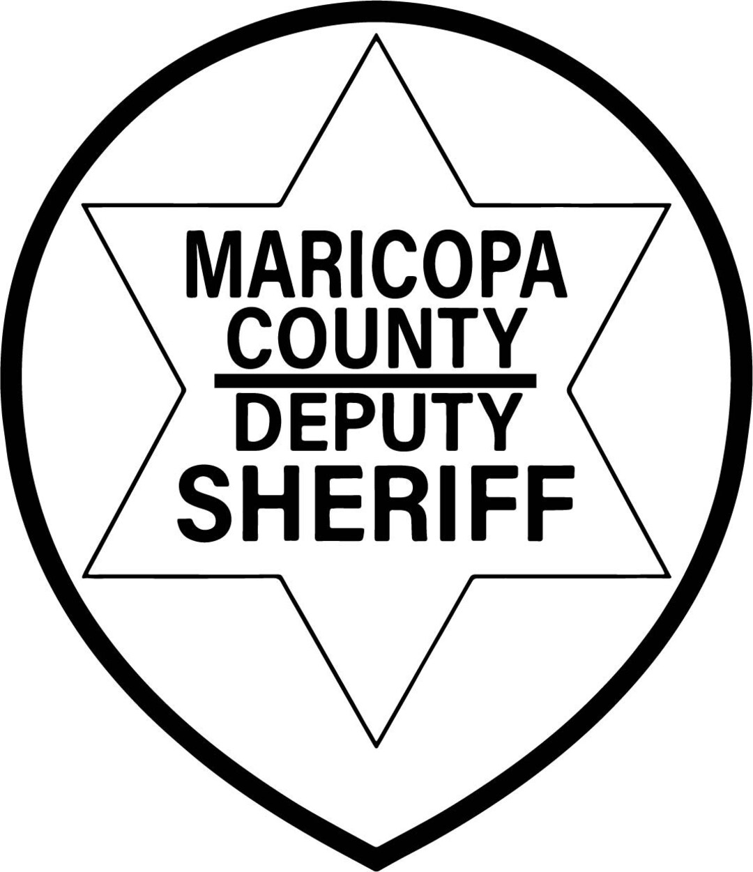 Maricopa County Deputy Sheriff Vector File Badge, Black White, Svg ...