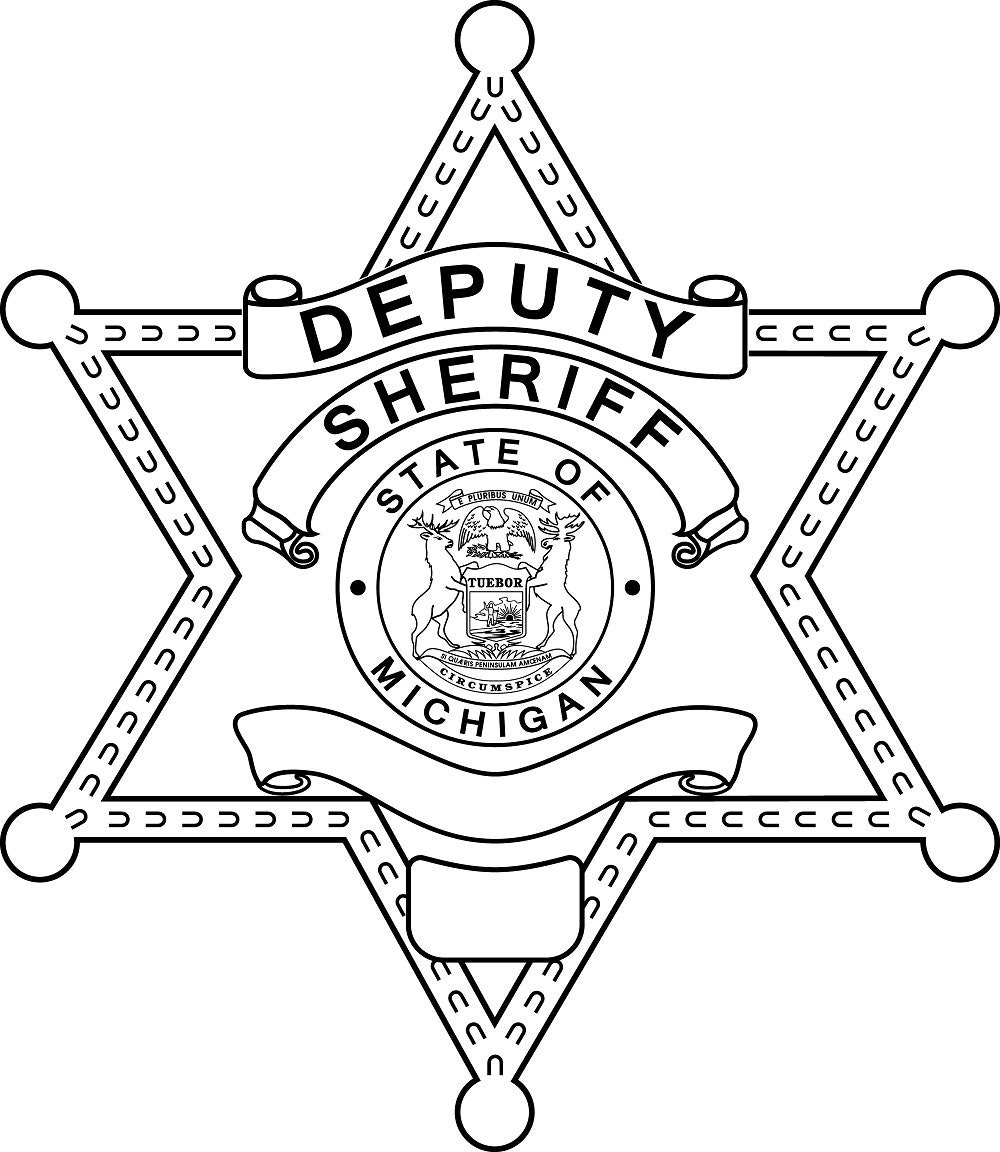 Deputy Sheriff Badge Michigan State Eagle, Badge, Black White, Svg ...