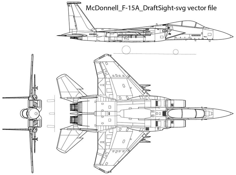 Mcdonnell F 15A Draft Sight Svg Vector File, Black White, Helicopter ...