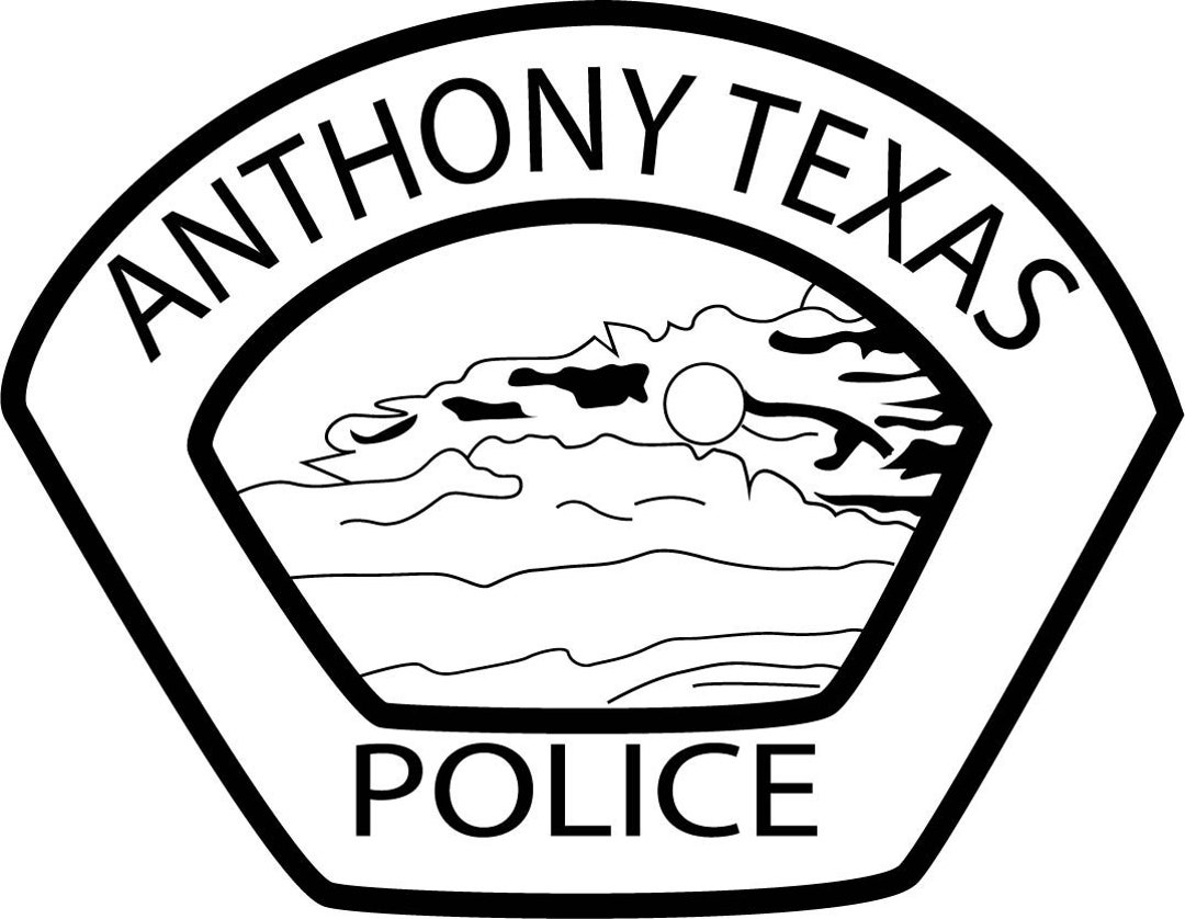Texas Anthony Police Patch Vector File Badge, Black White, Svg, Outline ...