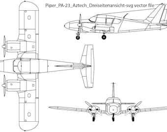 Vought F4U 1 Corsair 3 View Svg Vector File, Black White, Helicopter ...
