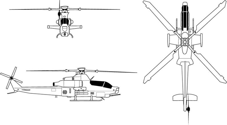 Bell AH 1Z Viper Line Drawing Badge, Black White, Svg, Outline, Cnc Cut ...